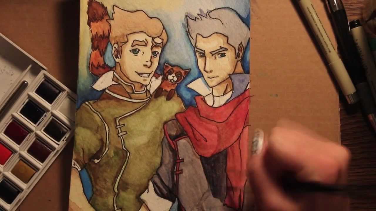 AVATAR: Legend Of Korra - Bolin, Pabu & Mako Art - YouTube