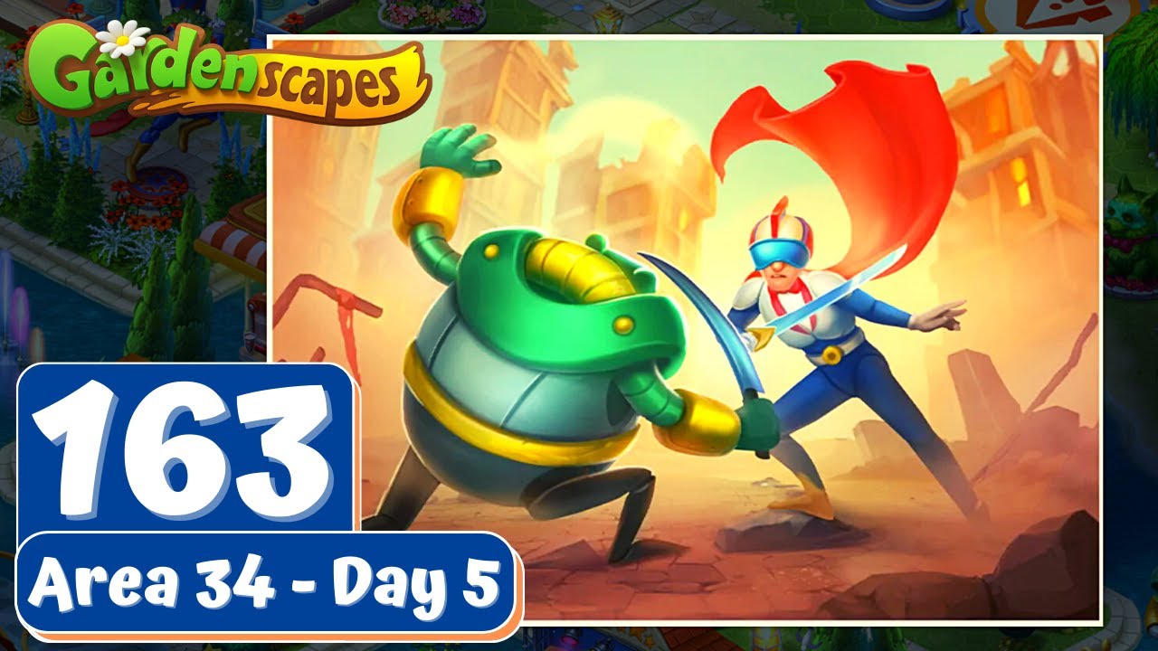 Gardenscapes - Part 163 - Area 34 - Day 5 - Gameplay - YouTube