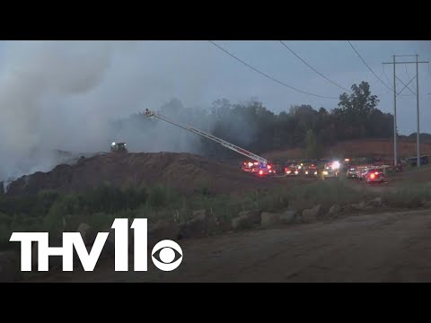 Crews working to put out fire at Mayflower landfill - YouTube