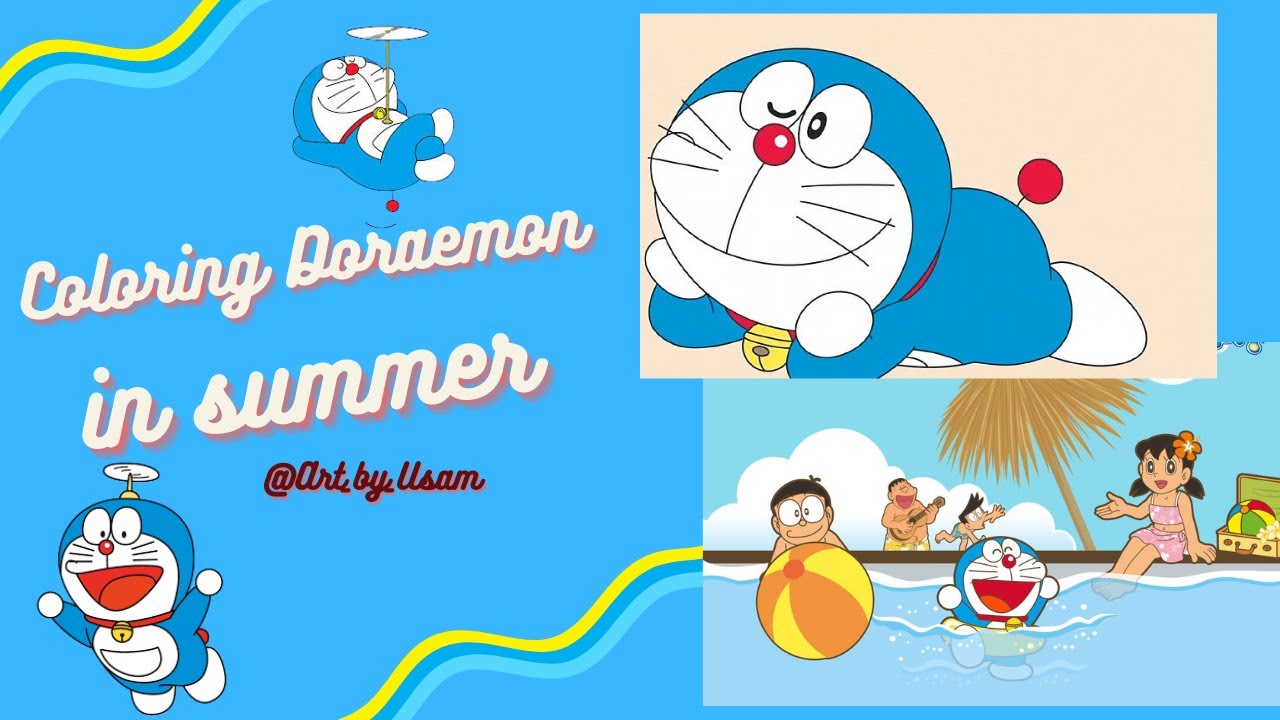 Doraemon in Summer Colors | Kids Art Tutorial - YouTube