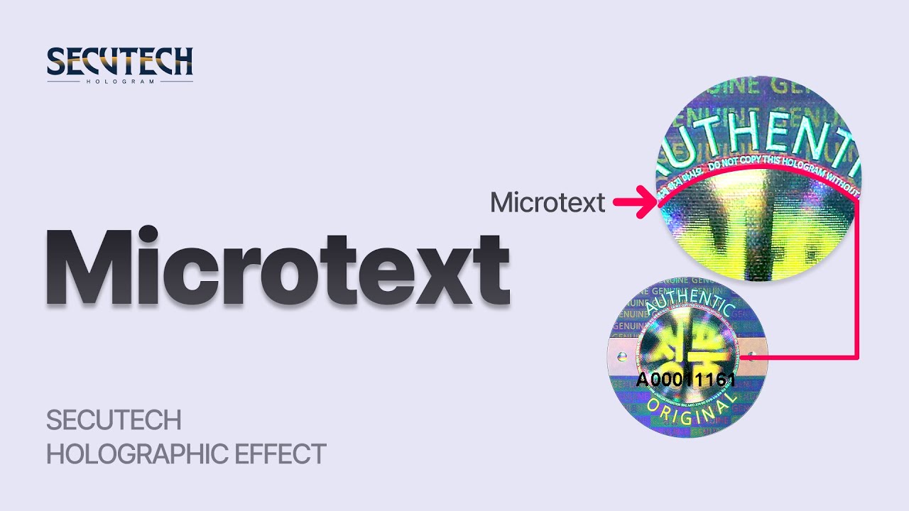 SECUTECH Holographic Effects #12 // Microtext // #secutech #hologram ...
