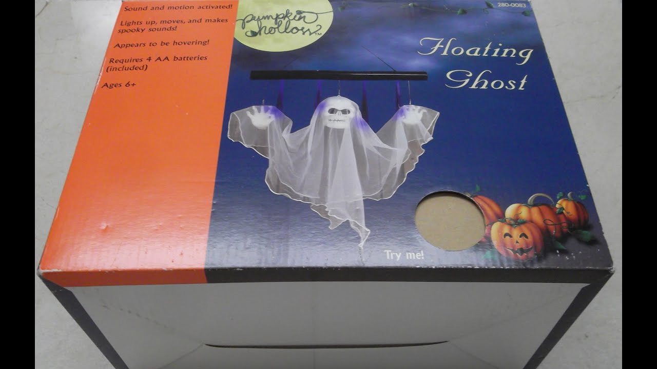 Gemmy Halloween Animated Floating Ghost Motion Activated SOUNDS Lights Movement SOLD - YouTube