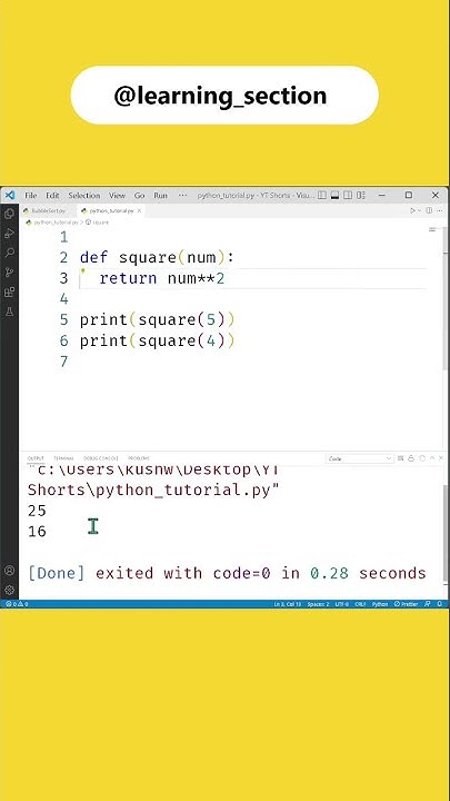 How to Square and Cube of any number - Python | @learning_section - YouTube