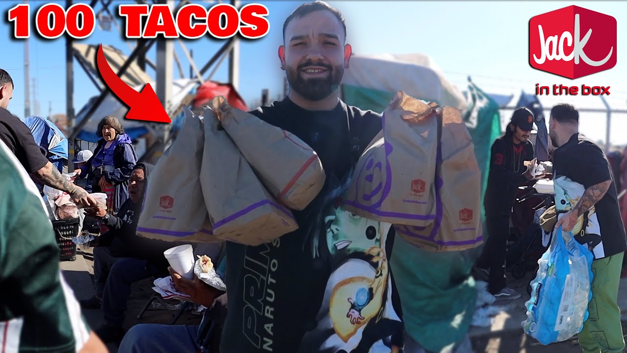 Feeding The Homeless On THANKSGIVING! *100 TACOS* - YouTube