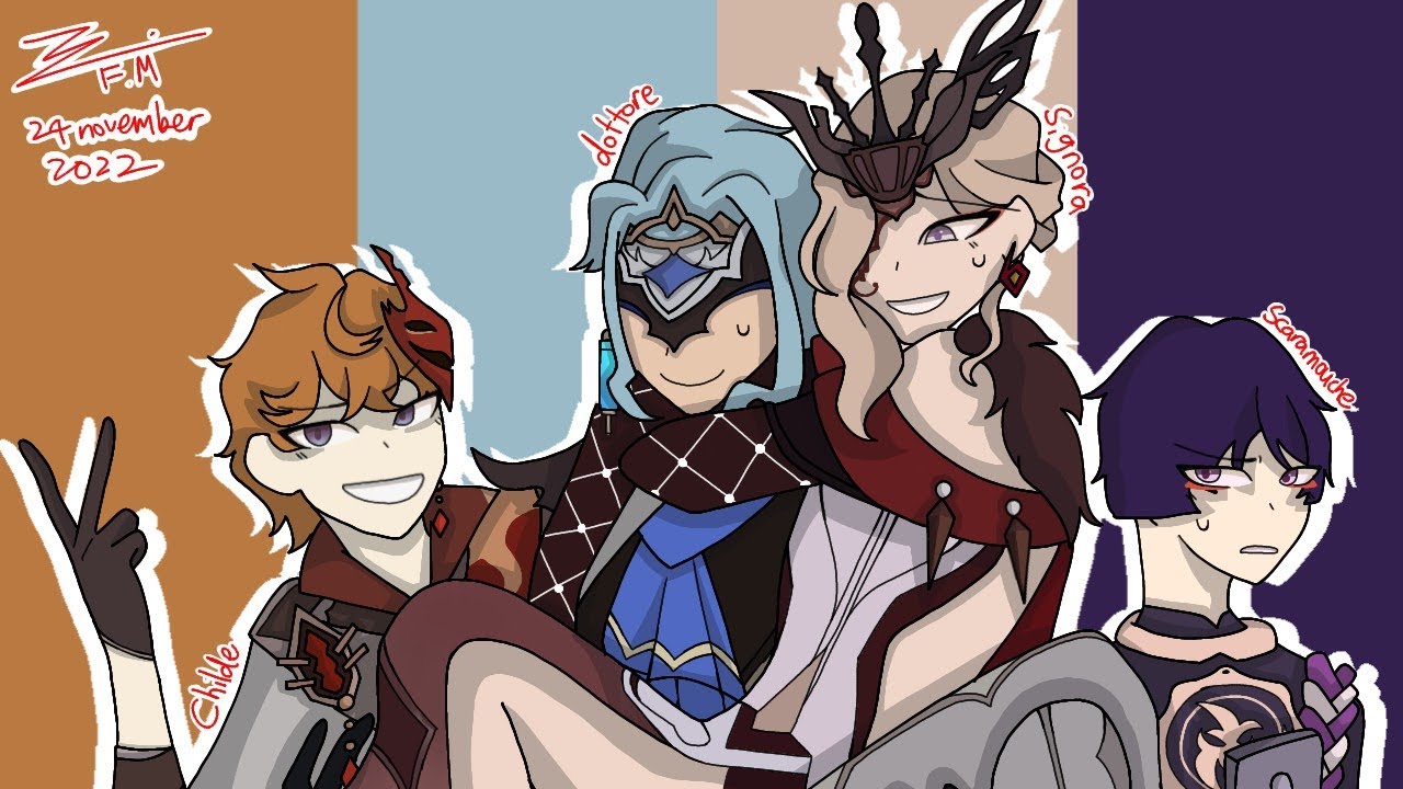 Genshin impact Fatui harbingers speedpaint (Childe/Tartaglia, Signora ...