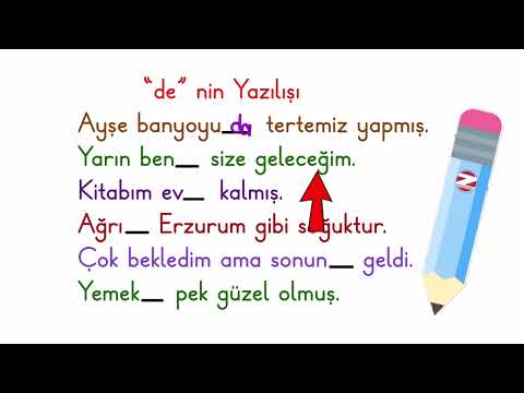 de nin yazımı / de da eki konu anlatımı 4.sınıf