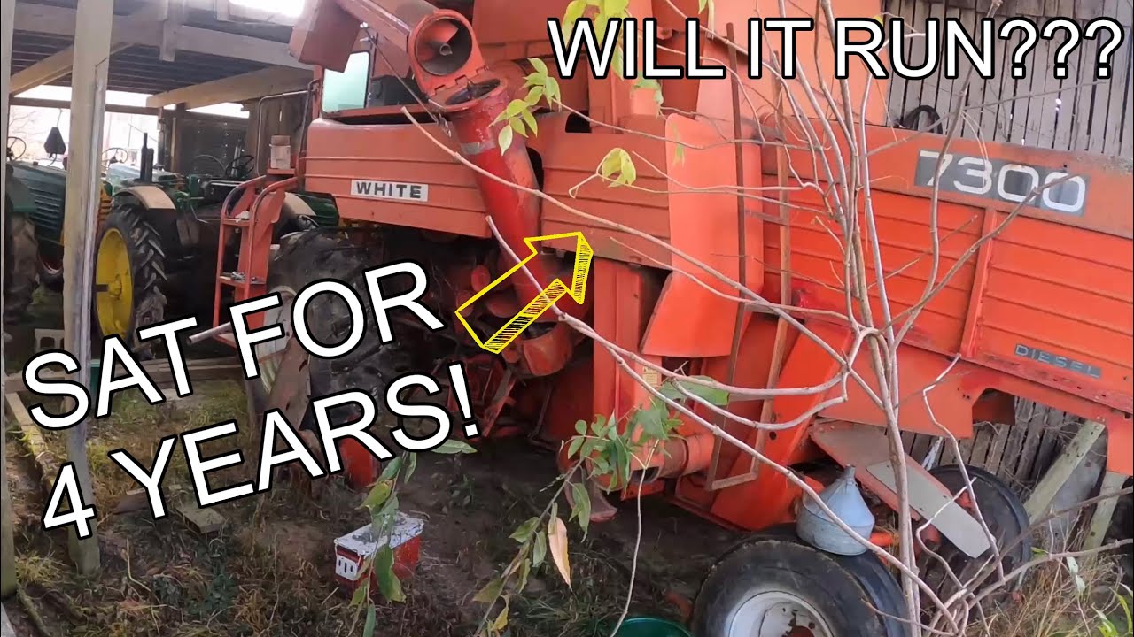 Neglected White (Oliver) 7300 Combine! WILL IT RUN??? 6.354 Perkins ...