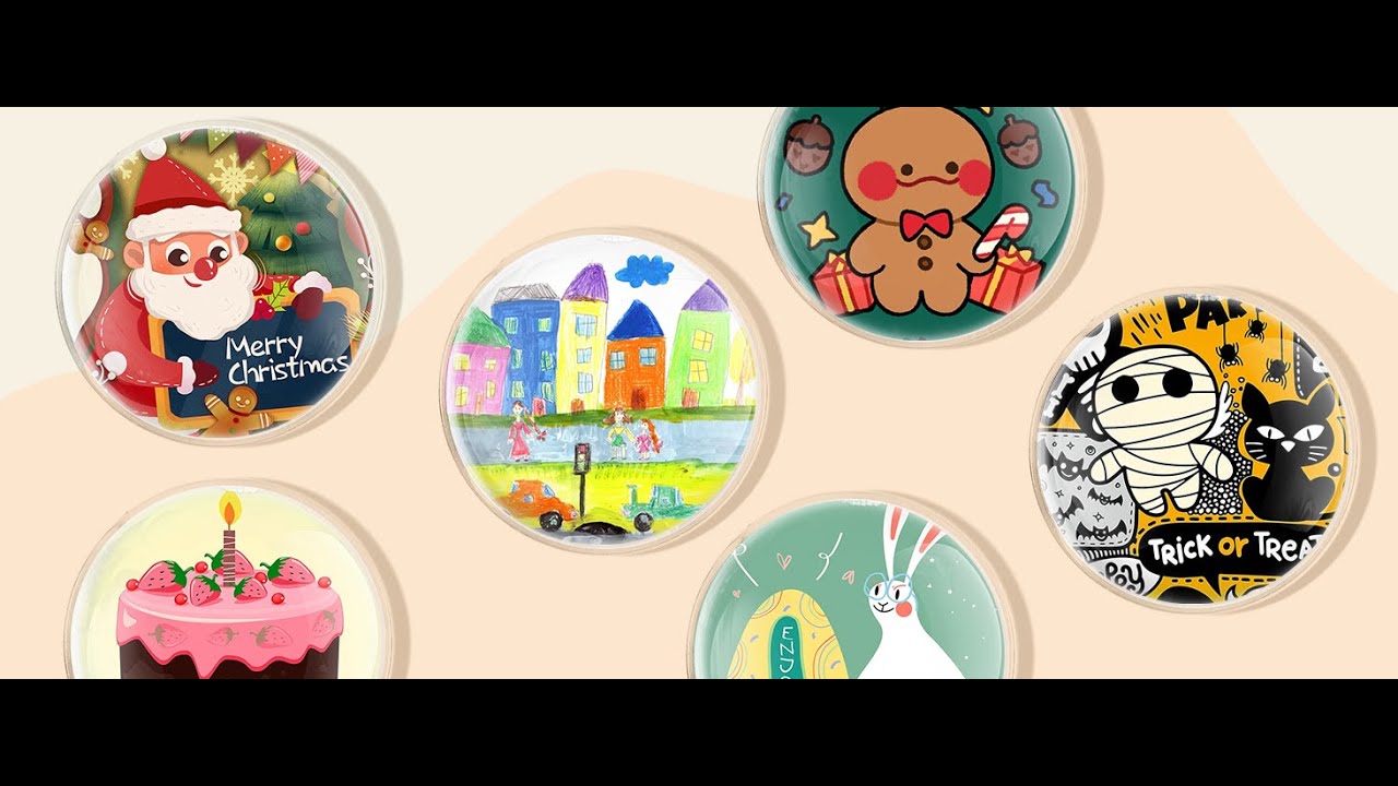 BEAMNOVA 100 Pack Acrylic Button Pins 44mm Clear Badges 1.76 in 1-3/4 ...