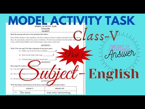 model activity task class 5 part -1 answer | subject English | Model ...