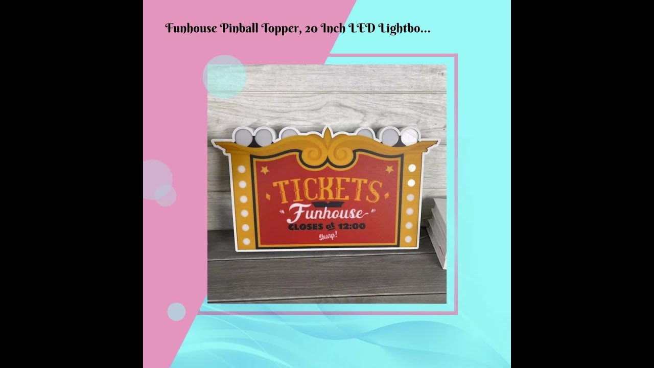Funhouse Pinball Topper, 20 Inch LED Lightbox Pinball Topper ...