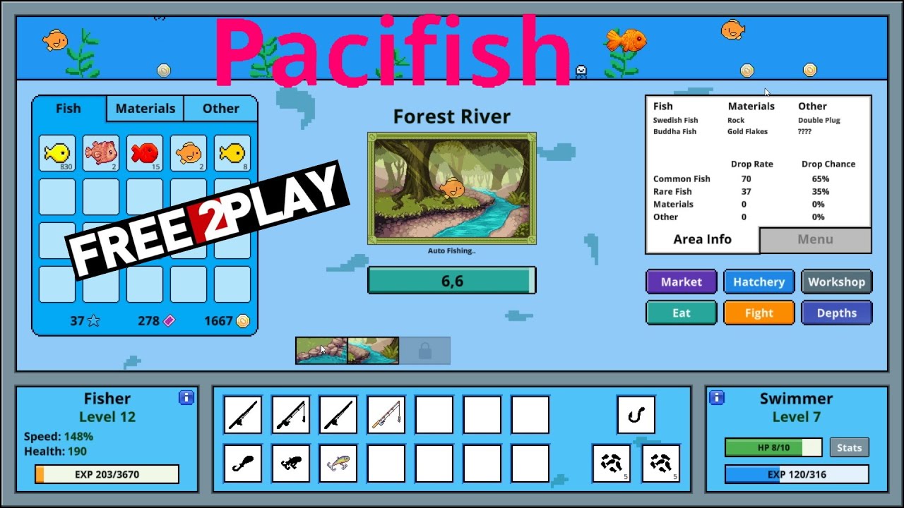 Pacifish ★ Gameplay - Fisher 10 lv ★ PC Steam [ Free to Play ] fishing ...
