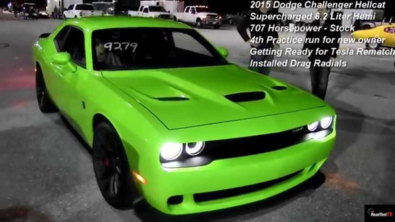 Hellcat Owner Ready for Tesla ReMatch !!! Runs 11.15 on Drag Radials ...