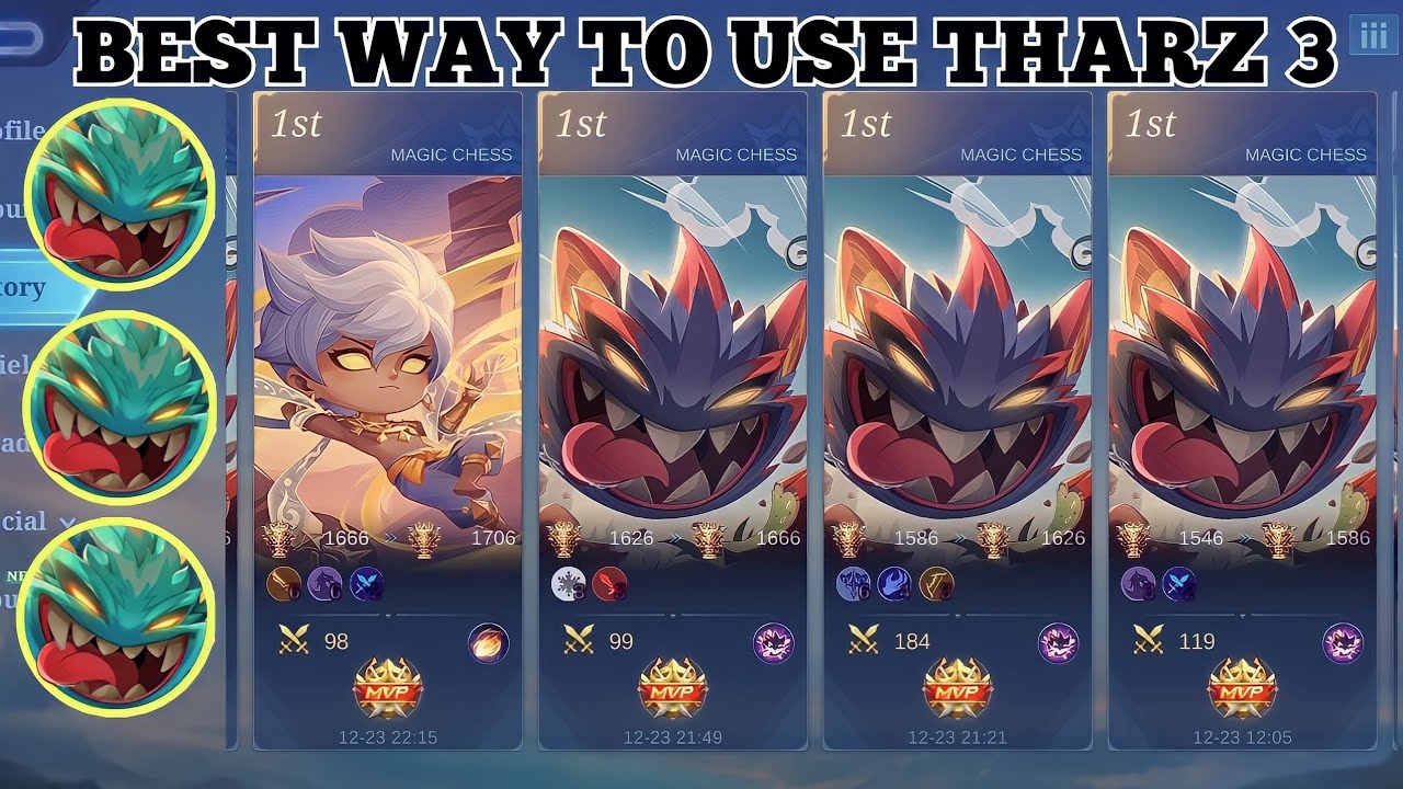 BEST WAY TO USE THARZ 3 | MAGIC CHESS LATEST STRATEGY | MLBB MAGIC ...