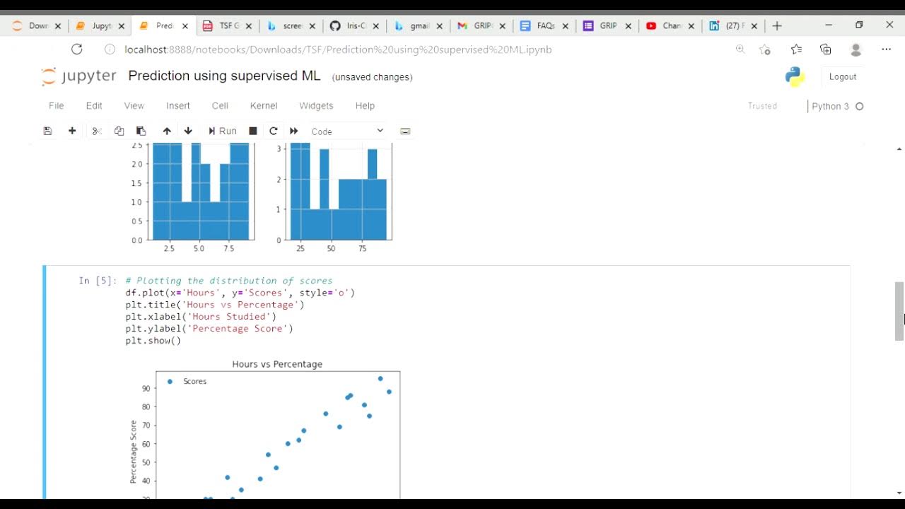 Machine Learning - Prediction using supervised ML - TSF - Task 1 - Python - YouTube