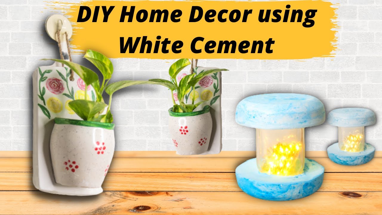DIY Home decor using white cement | White cement craft | Cement craft ...