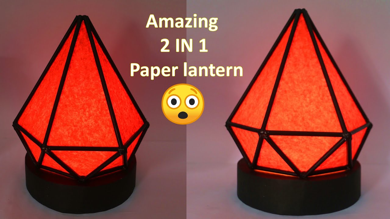 DIY ! handmade paper lamp || 💎💎Diamond design || best out of waste ...