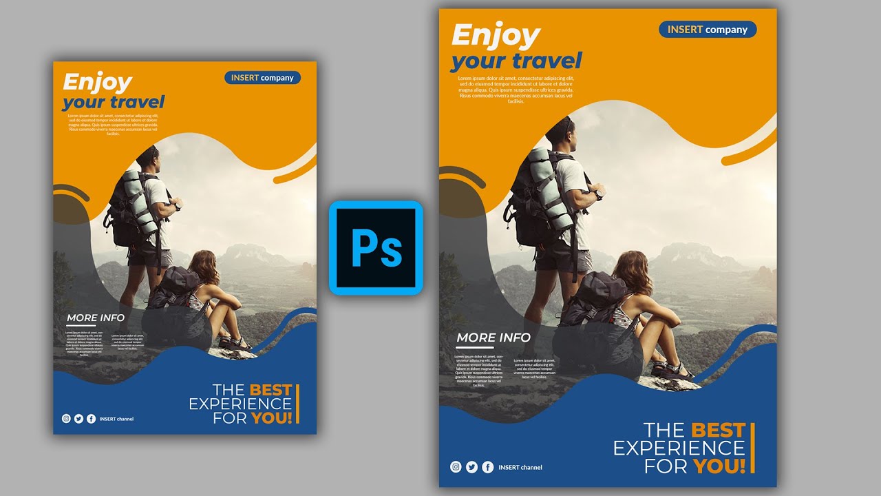 how to create travel poster design-Flyer Design in Photoshop Tutorials ...