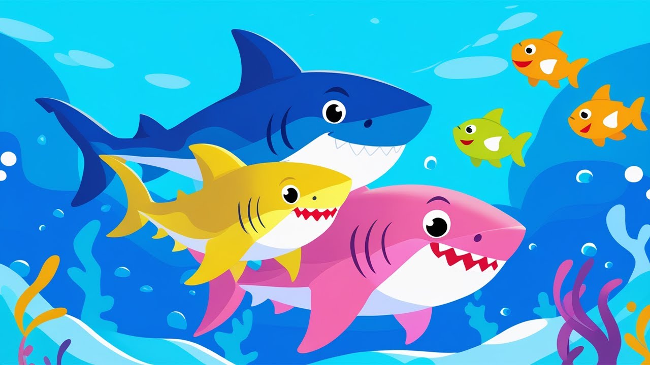 🦈 Baby Shark con Ritmo 🎵 Canciones para Niños Felices 😄 Tiburón Bebé 🐳 ...