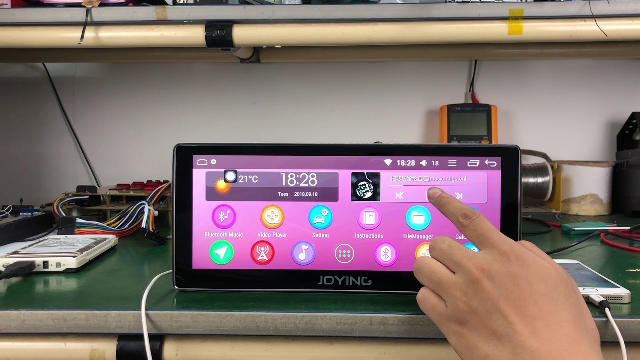 Joying Head Unit 1Din Horizontal HD Touch Screen Android 8.0 - YouTube