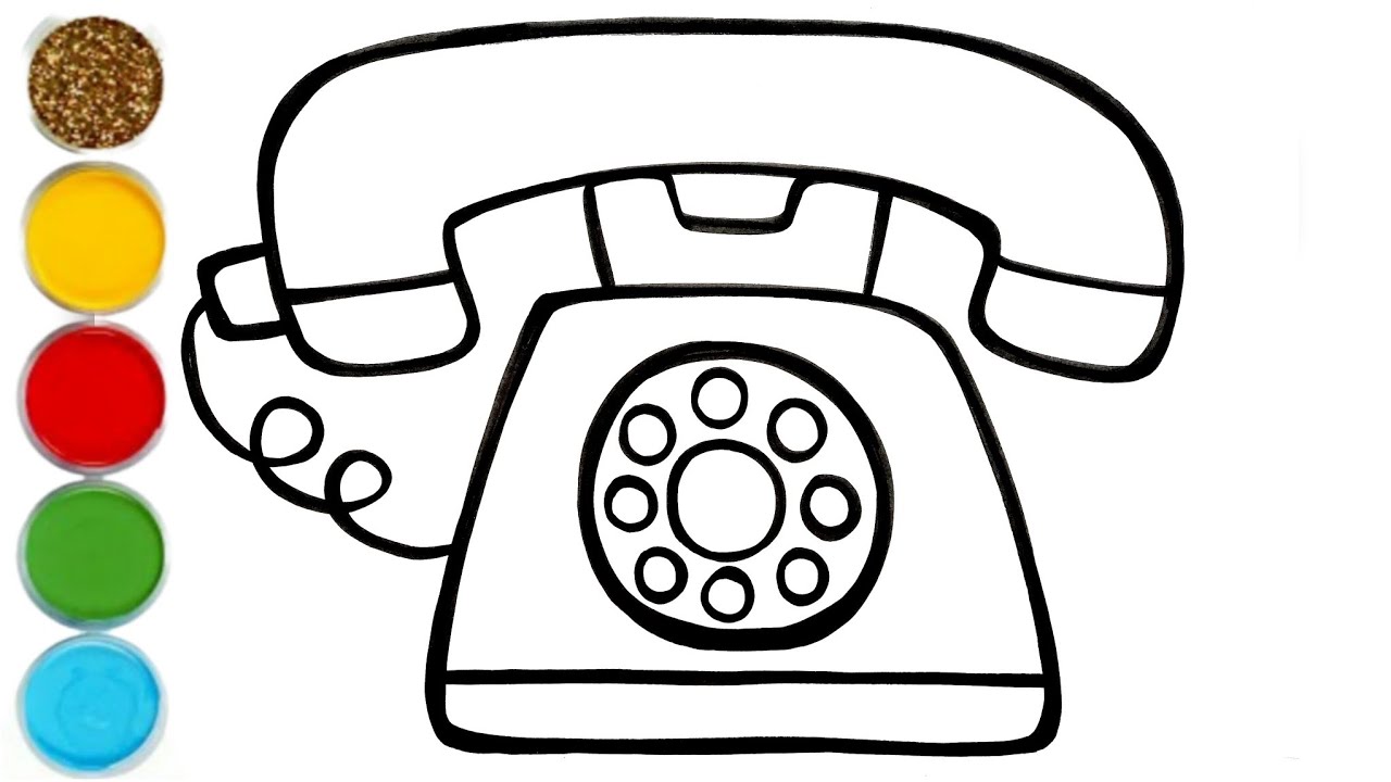 How to Draw Telephone for Kids and Toddlers! - YouTube