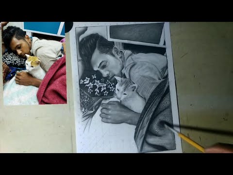 sleep to the bed boy pencil art side pose drawing pencil art boy easy draw boy