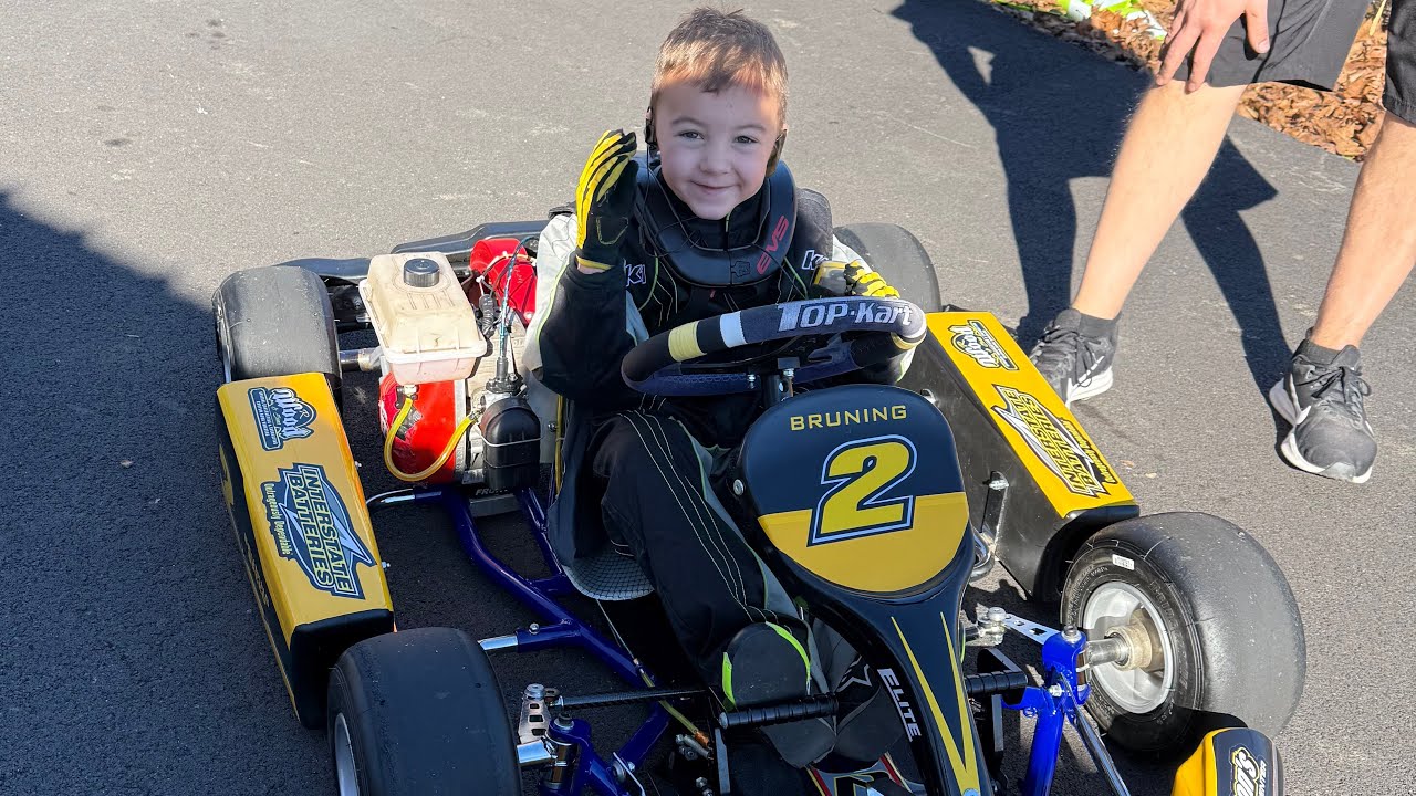 5 Year Old Maddox’s First Time Driving a Racing Go Kart - YouTube