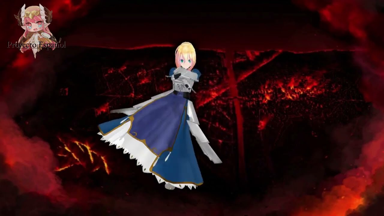 Artoria Pendragon (Saber) dancing over FGO maps - YouTube