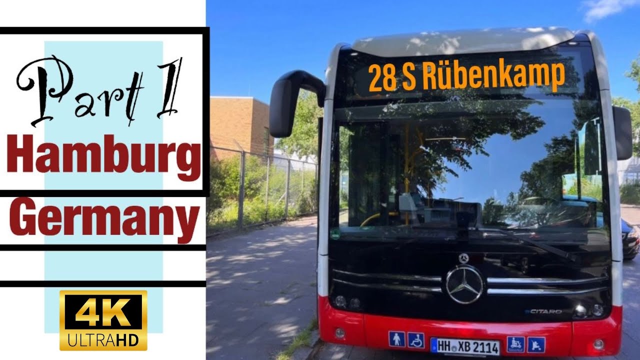 HAMBURG Germany Bus Line 28 Wednesday evening 15.06.2022 Part 1 (4K ...