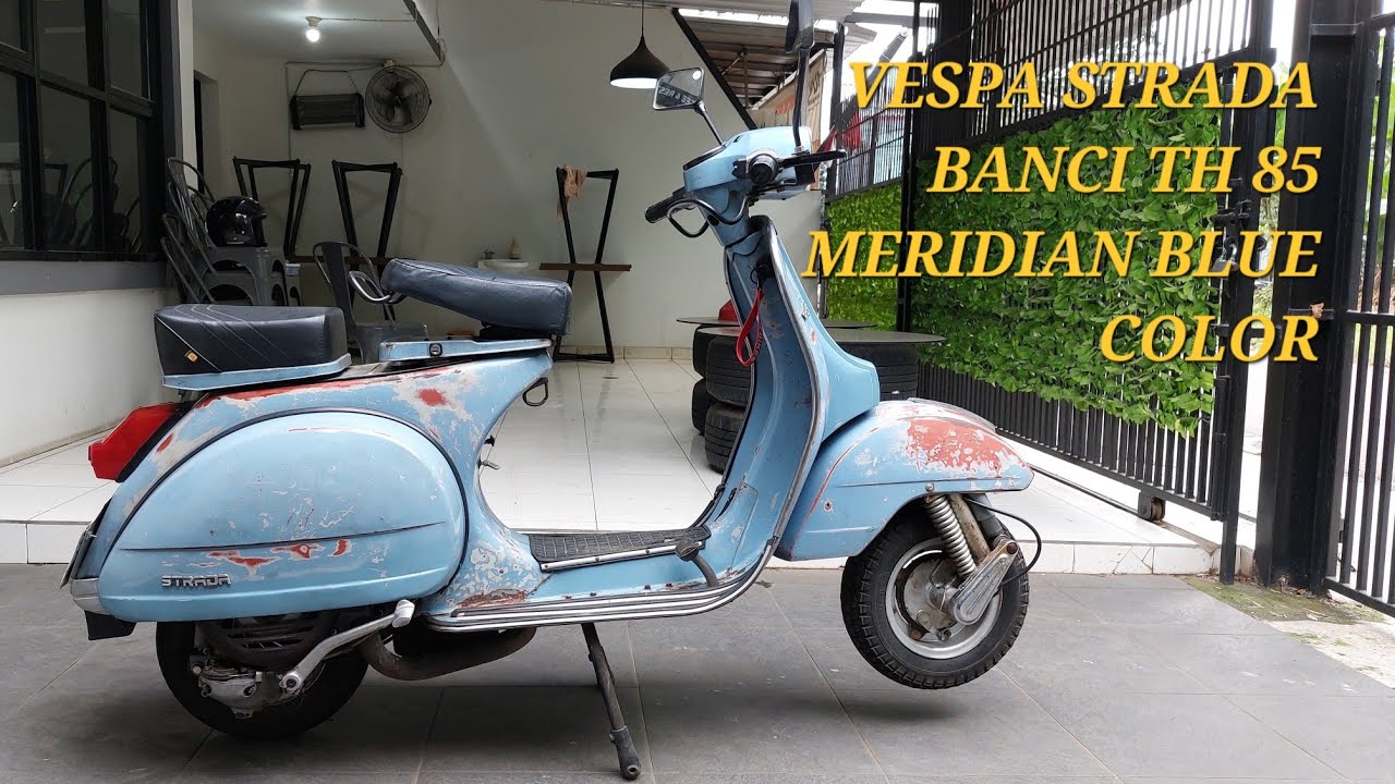 VESPA STRADA BANCI TH 85 MERIDIAN BLUE ORIGINAL PAINT & LOTS ORI PARTS ...