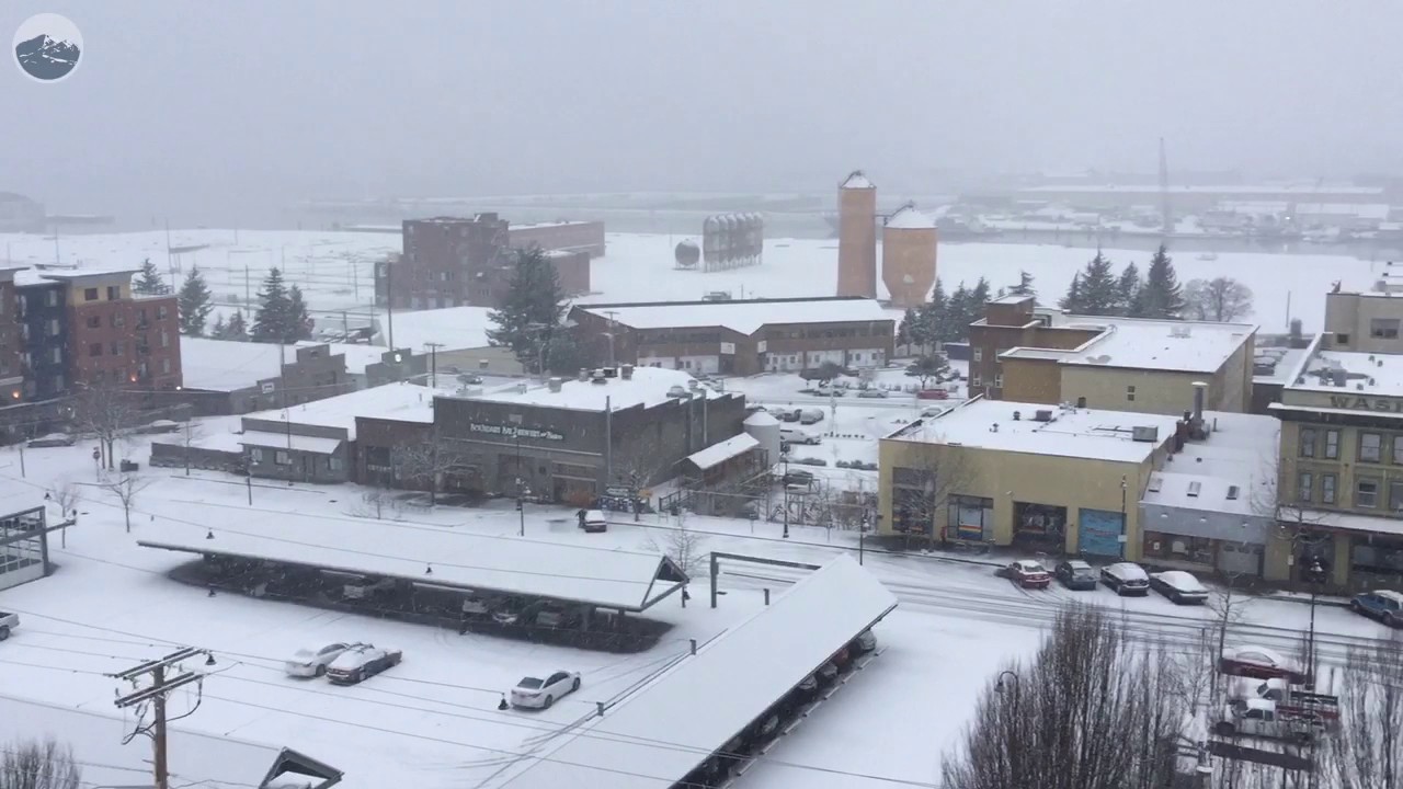 Friday morning snow dusts downtown Bellingham - YouTube