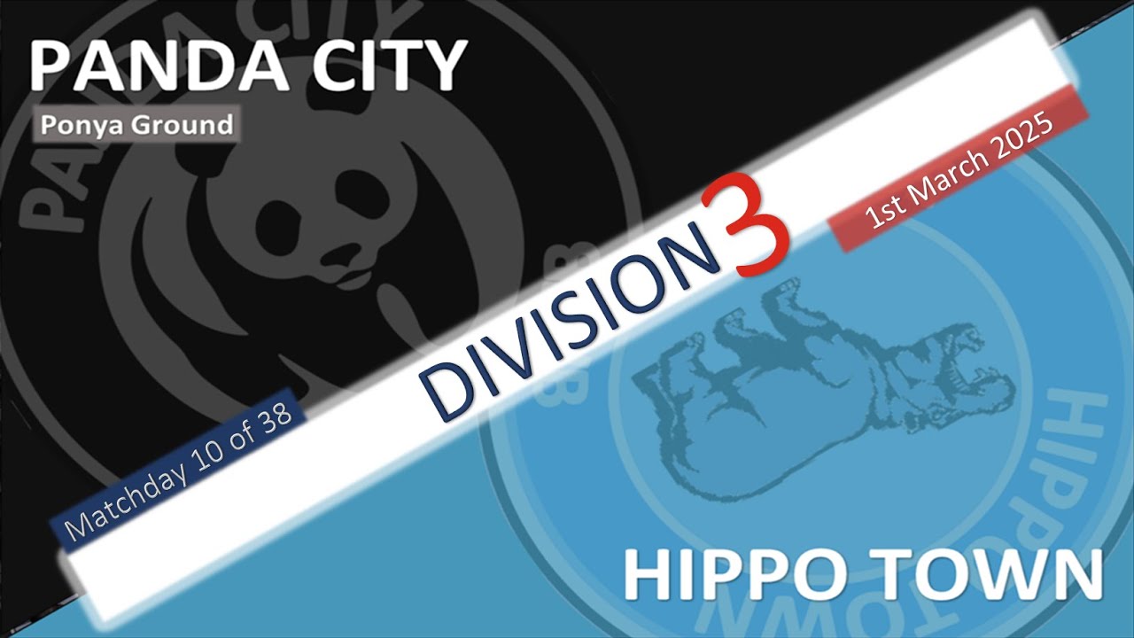 2025 - Division Three, matchday 10 - Panda City v Hippo Town - YouTube