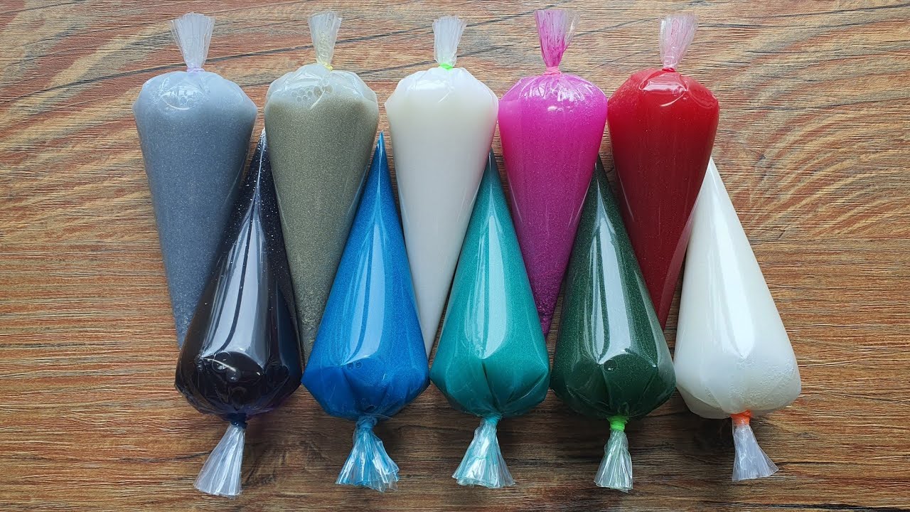 Making Pearl Powder Slime With Piping Bags | Making Cool Slime, ASMR ...