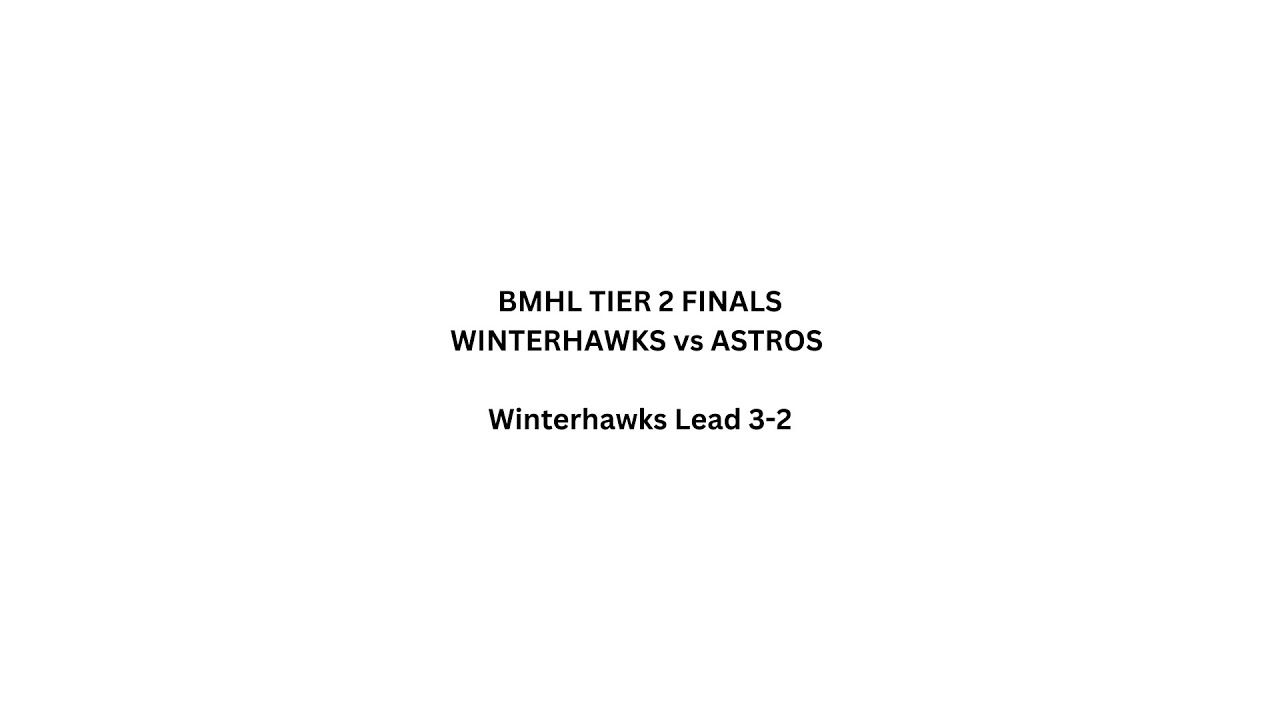 BMHL Hockey II | St. John Winter Hawks vs Altona Astros| BMHL Finals ...