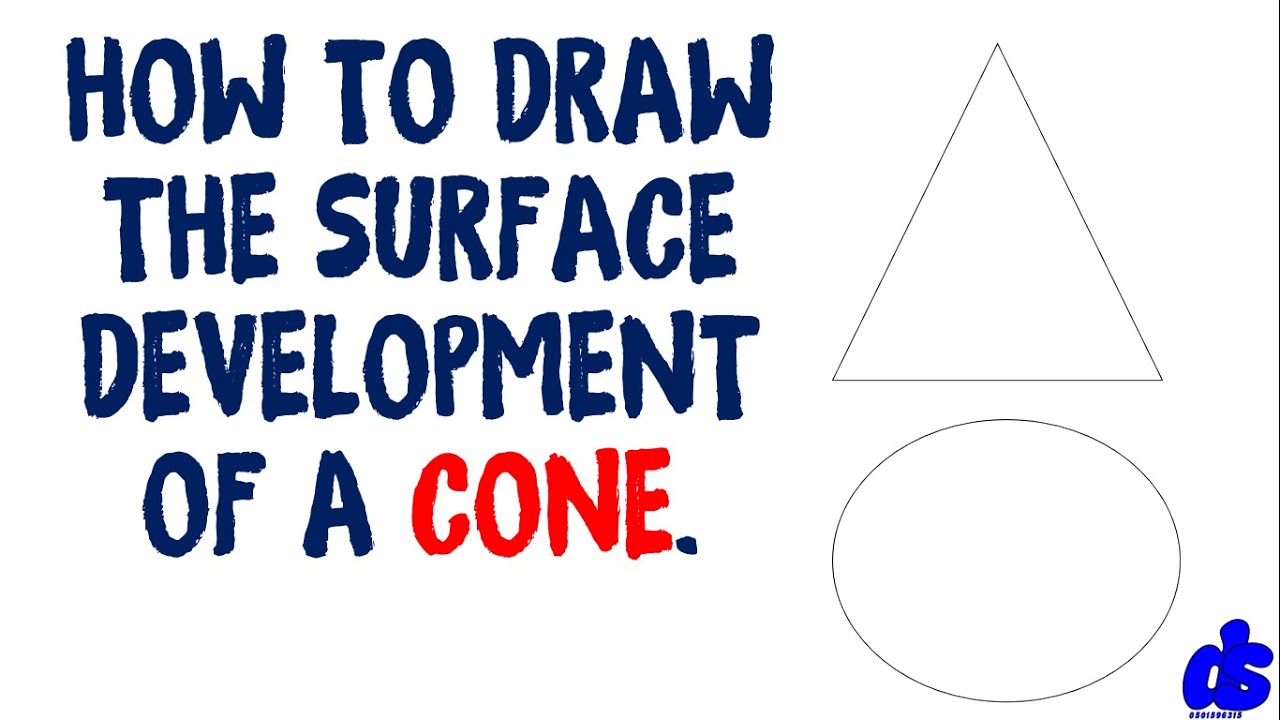 How to draw the surface development of a cone - YouTube
