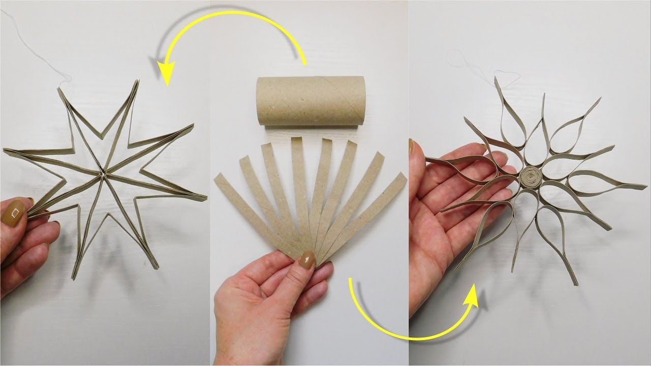 Great Idea with 2 Toilet Paper Rolls ⭐️ Easy Star and Snowflake DIY ️ ...