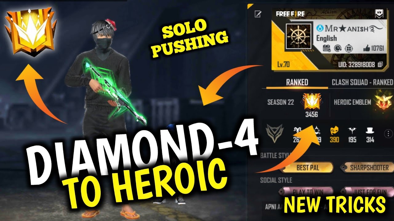 Diamond 4 To Heroic Solo Easy Tips || Rank Push Tips and Tricks || Free ...