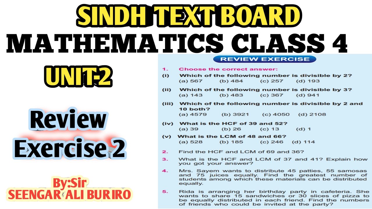 Review Exercise 2 | Unit 2 Math class 4 | Math grade 4 | Mathematics ...