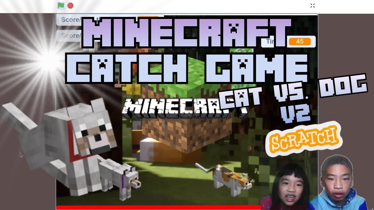 Secrets of Coding in SCRATCH: *MINECRAFT CATCH GAME: CAT VS. DOG v2 ...