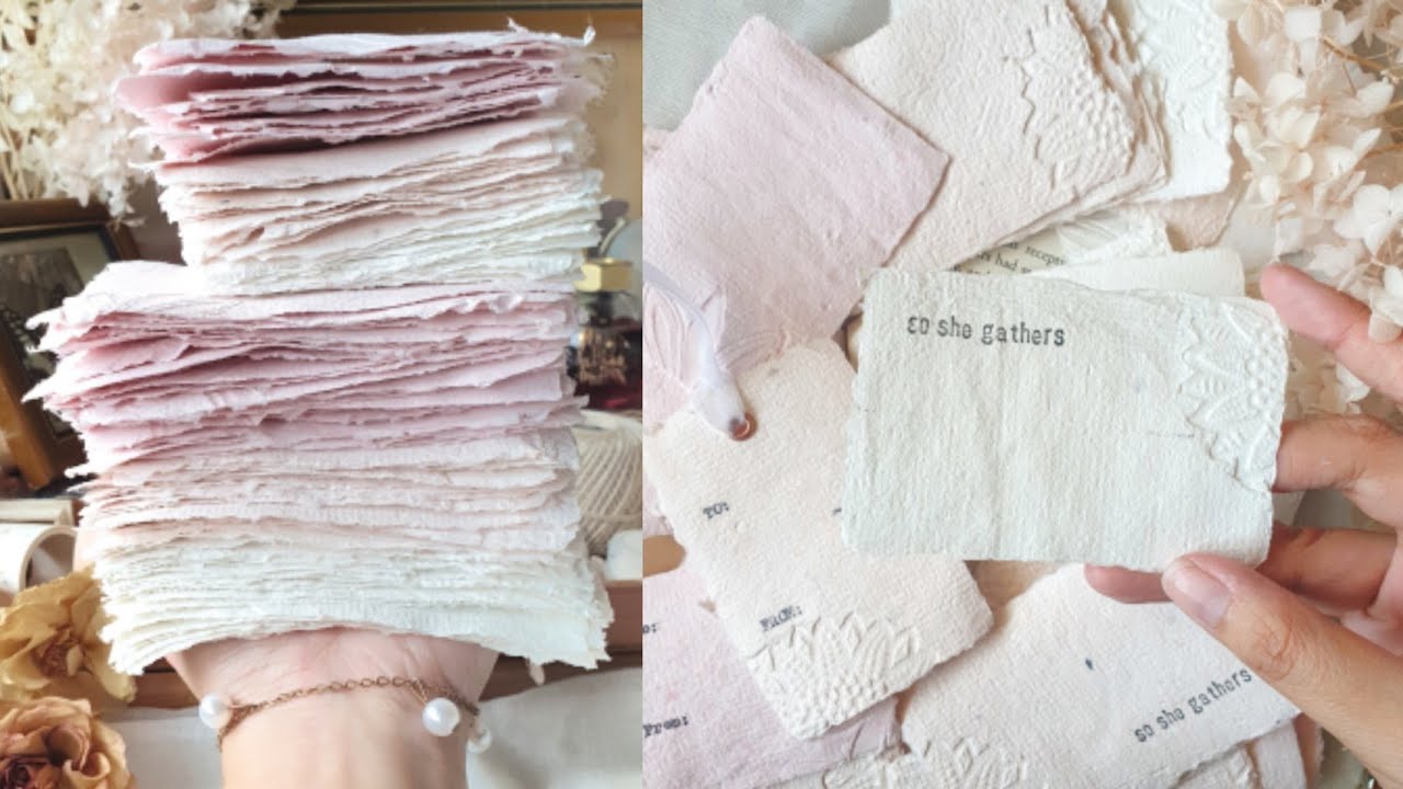 how i made handmade paper tags & business cards • craft vlog [diy ...