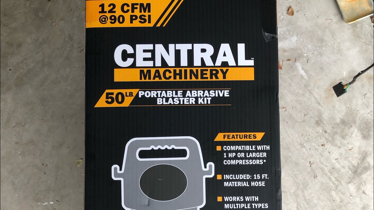 Harbor Freight Central Machinery 50 lb. Portable Abrasive Blaster Kit - YouTube