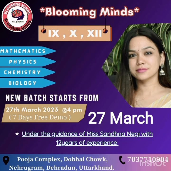 Blooming Minds Dehradun , Announcement of New Batches 2023 - YouTube