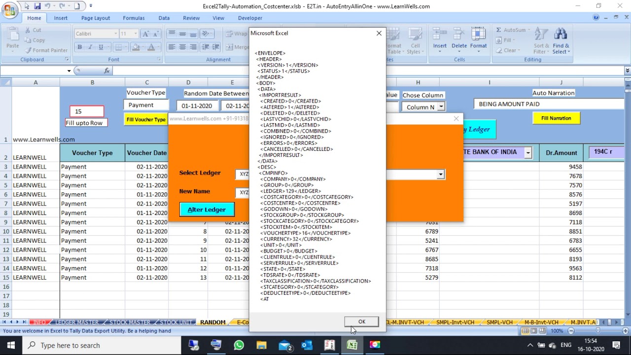 Excel to Tally Import - Random Vouchers | Automation | @LearnWell ...
