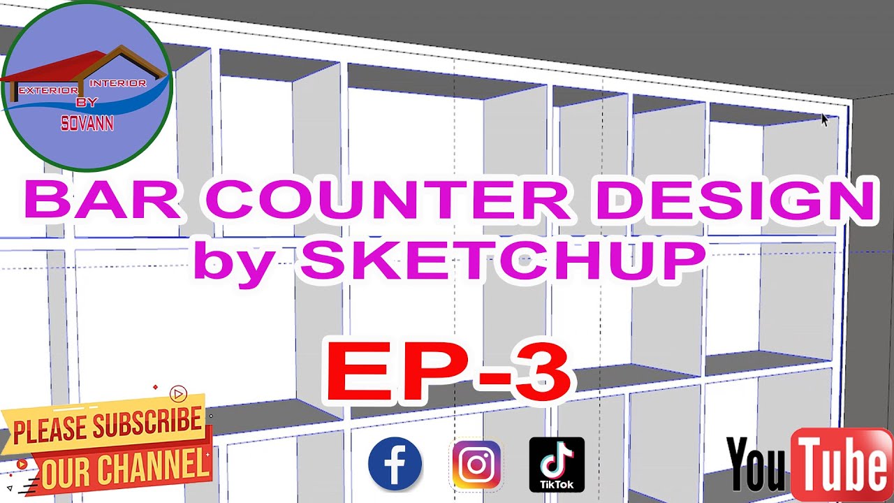 Bar counter design by Sketchup Ep3 - YouTube