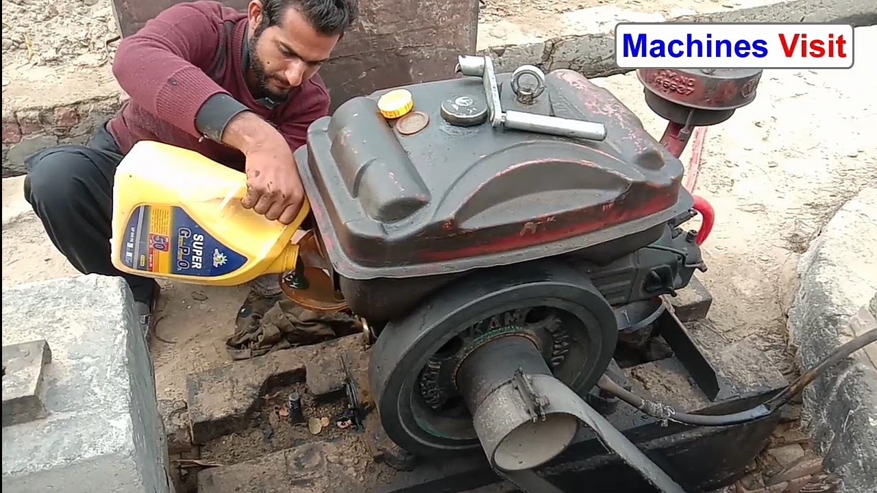 How to change oil || Peter engine oil 25hp || Machines visit - YouTube