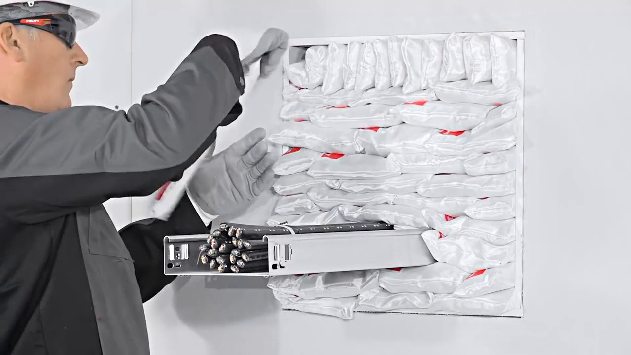 HOW TO install Hilti CP 651N Fire Pillow to temporarly fire seal large ...