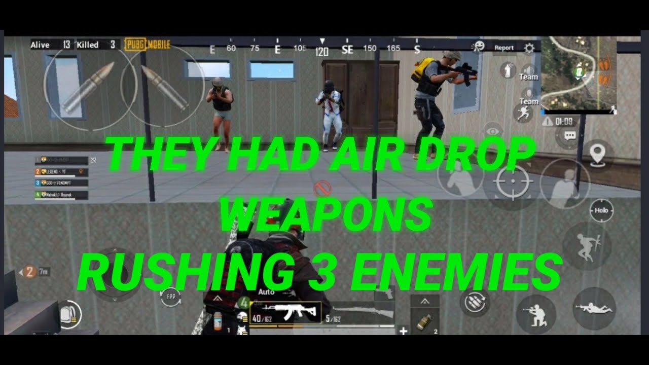 3 Enimies rushed at me with Air drop weapons | Pubg mobile highlights ...