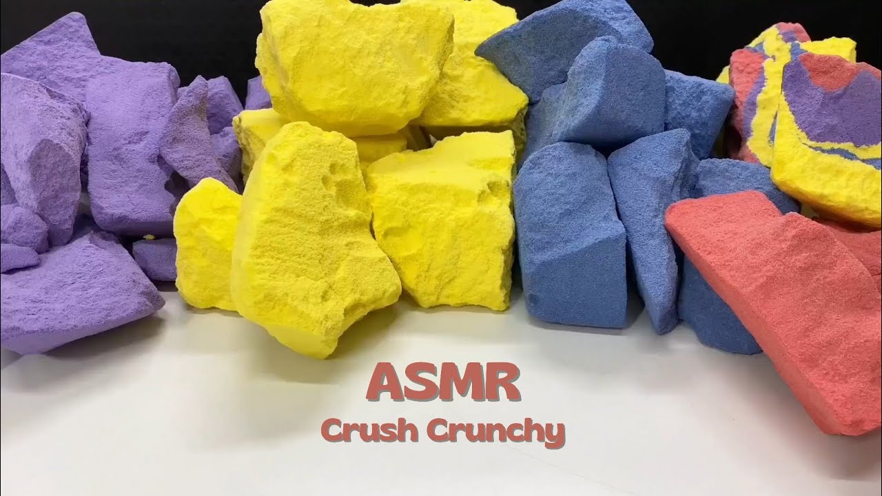 ASMR Baking Soda Colorful Rocks Crush #asmrcrushcrunchy - YouTube