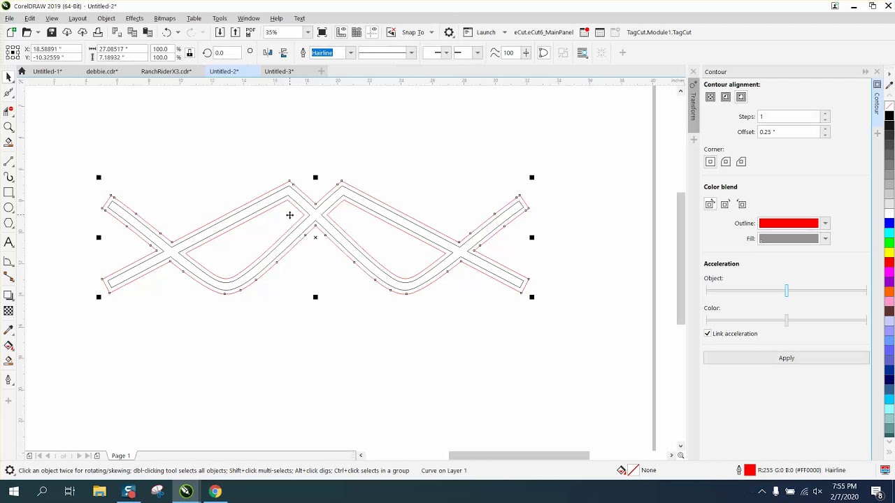 Corel Draw Tips & Tricks Contour the outside of an object more info ...