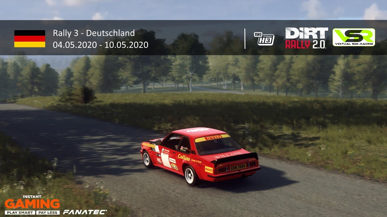 DiRT Rally 2.0 H3 RWD Meisterschaft - Rally 3 Rally Deutschland - YouTube