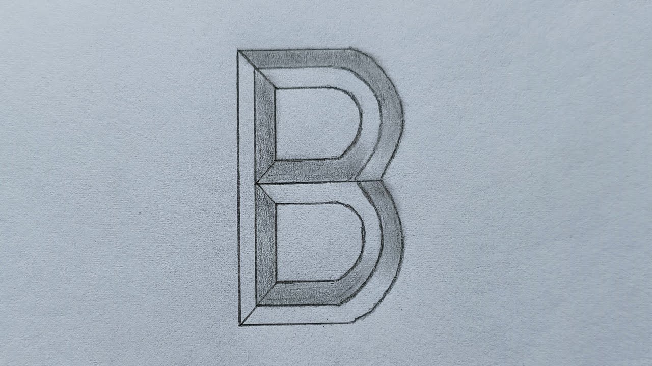 Pencil Drawing 3D Letter B easy || Drawing Video - YouTube